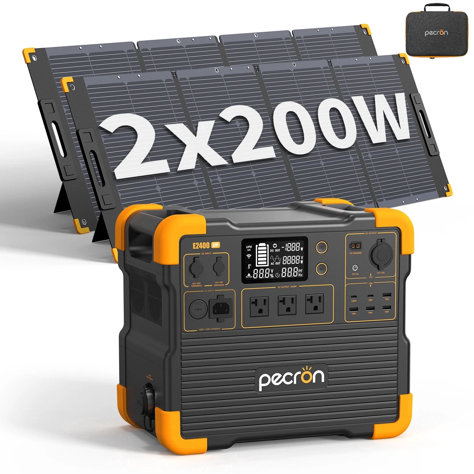 PECRON E2400LFP 2048Wh/2400W Massive Capacity Portable Power Station ...
