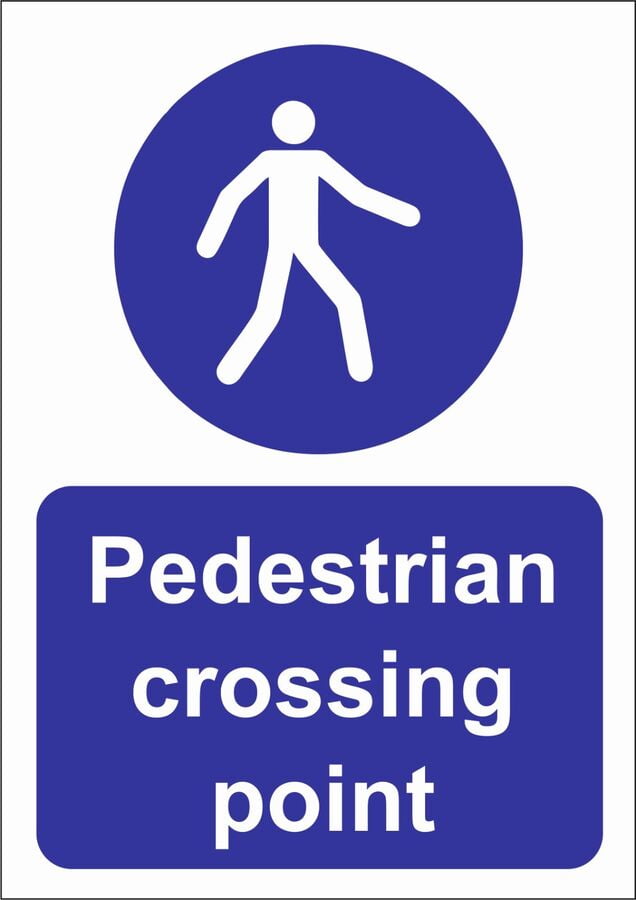 PEDESTRIAN CROSSING POINT ARROW SITE SAFETY SIGN Metal Sign OR FOAMEX ...