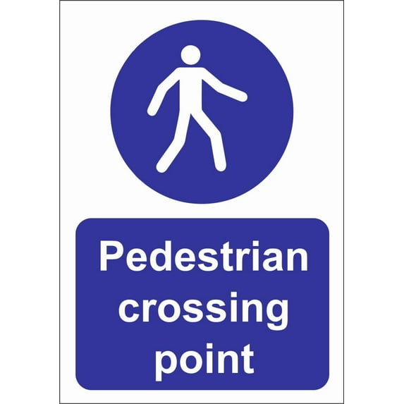 PEDESTRIAN CROSSING POINT ARROW SITE SAFETY SIGN Metal Sign OR FOAMEX ...