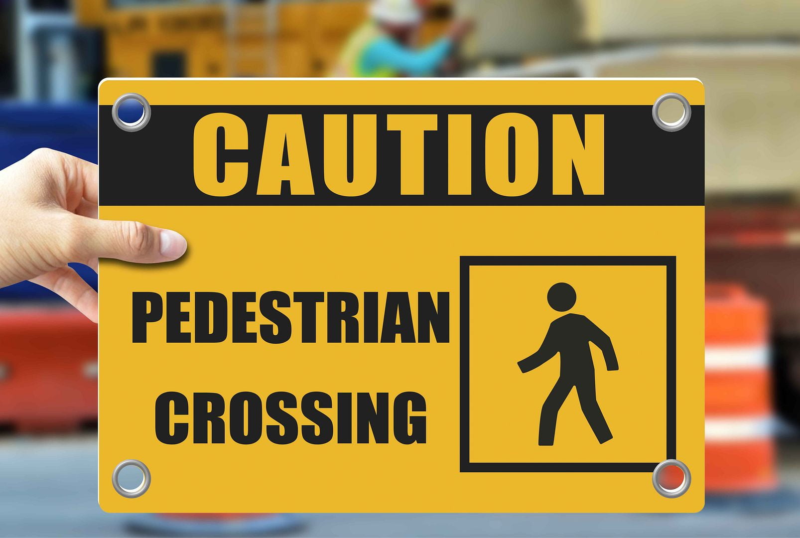 PEDESTRIAN CROSSING | Warning Notice Caution Danger 3mm PVC Sign ...