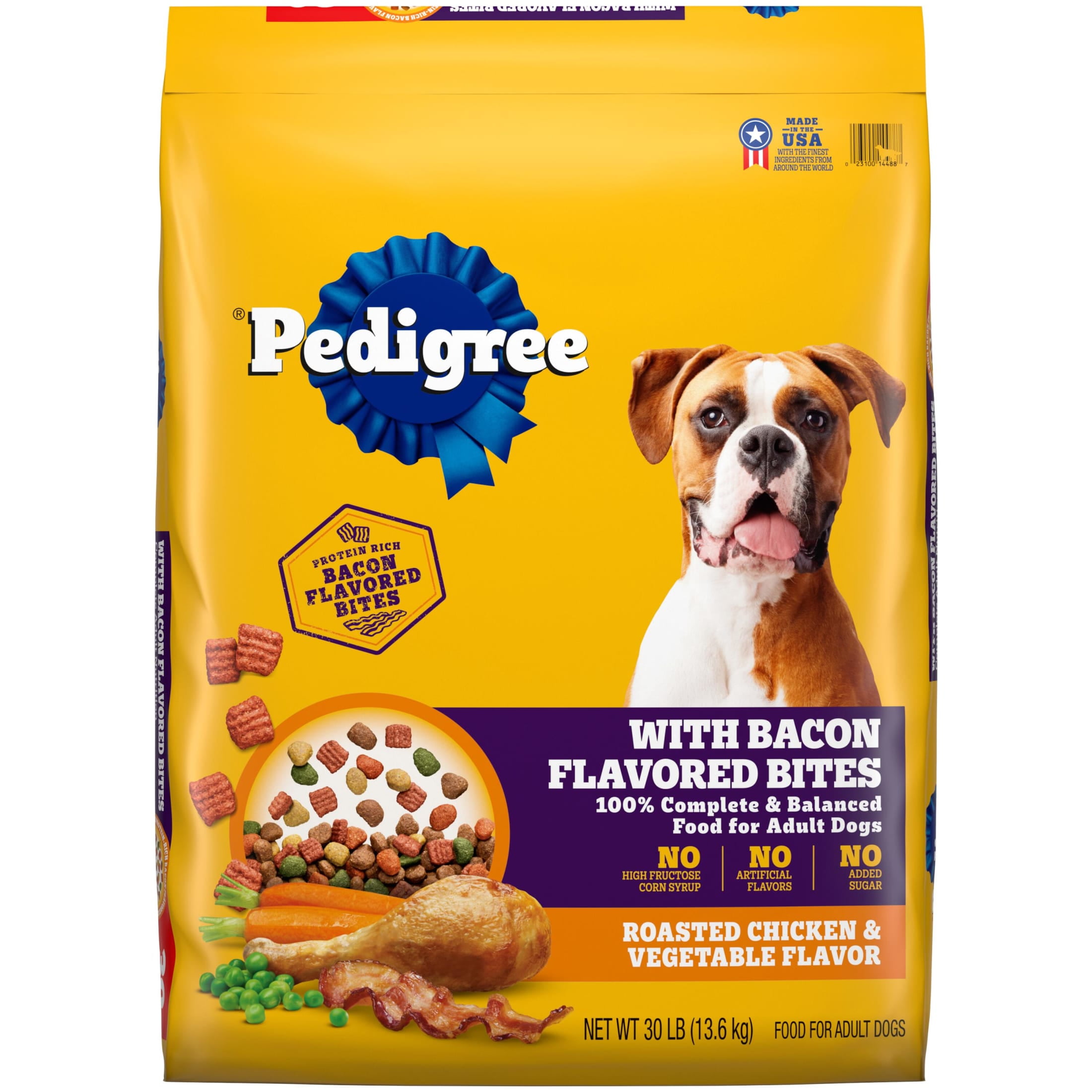 Pedigree Dry Dog Food, Roasted Chicken & Vegetable Flavor With Bacon ...