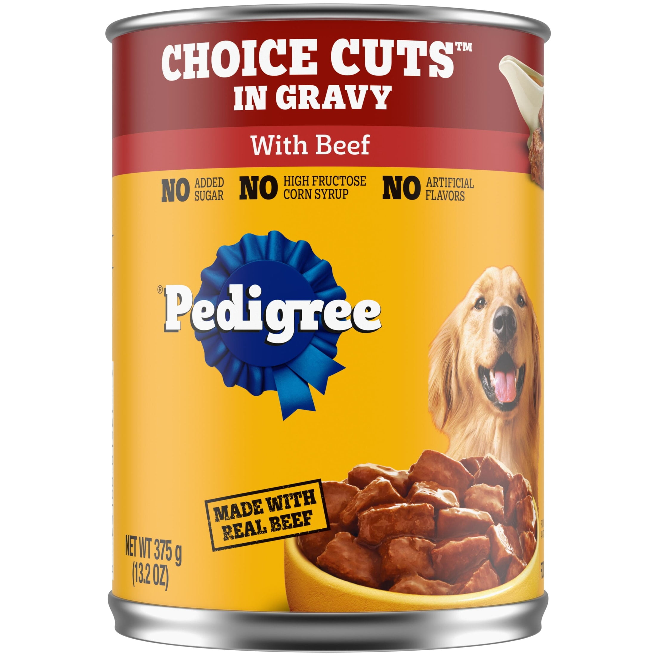 PEDIGREE CHOICE CUTS Moist Soft Wet Dog Food with Beef, 13.2 oz. Can ...