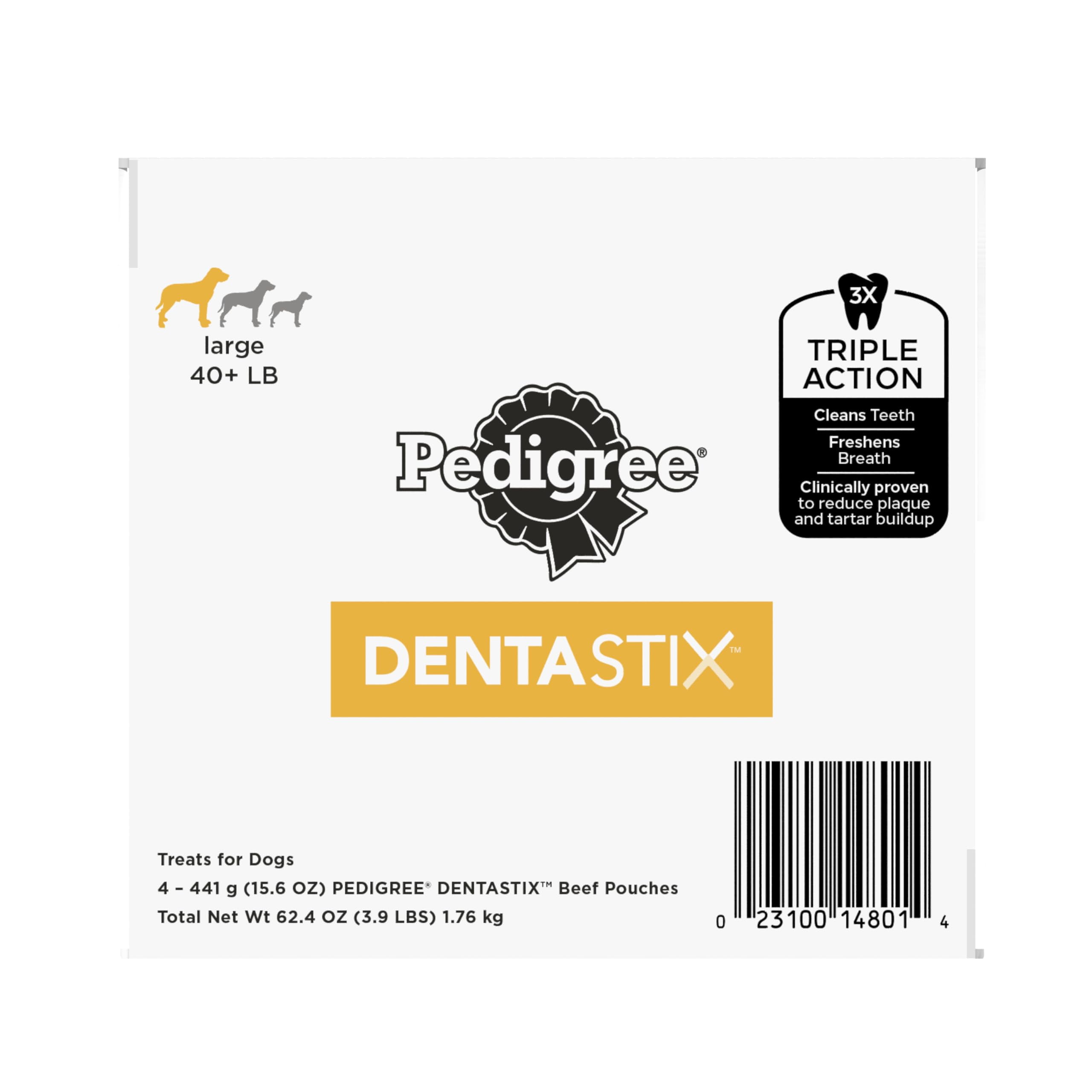 PEDIGREE DENTASTIX Large Dog MMF7 Dental Treats Beef Flavor Dental ...