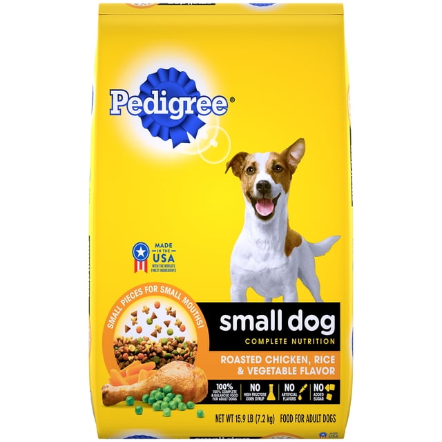Pedigree Small Breed Adult Dry Food, Chicken, Rice & Veg, 15.9 lb. Bag ...