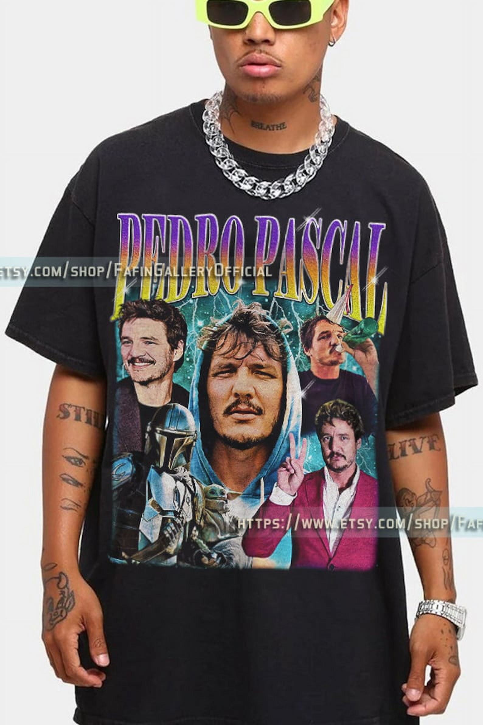PEDRO PASCAL Shirt, Actor Pedro Pascal Shirt Retro 90s, Javier Peña ...