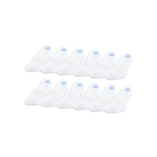 PEDS Women's Cushion Heel Toe Mid Cut Liner Socks 12 Pairs Shoe Sizes 5 ...