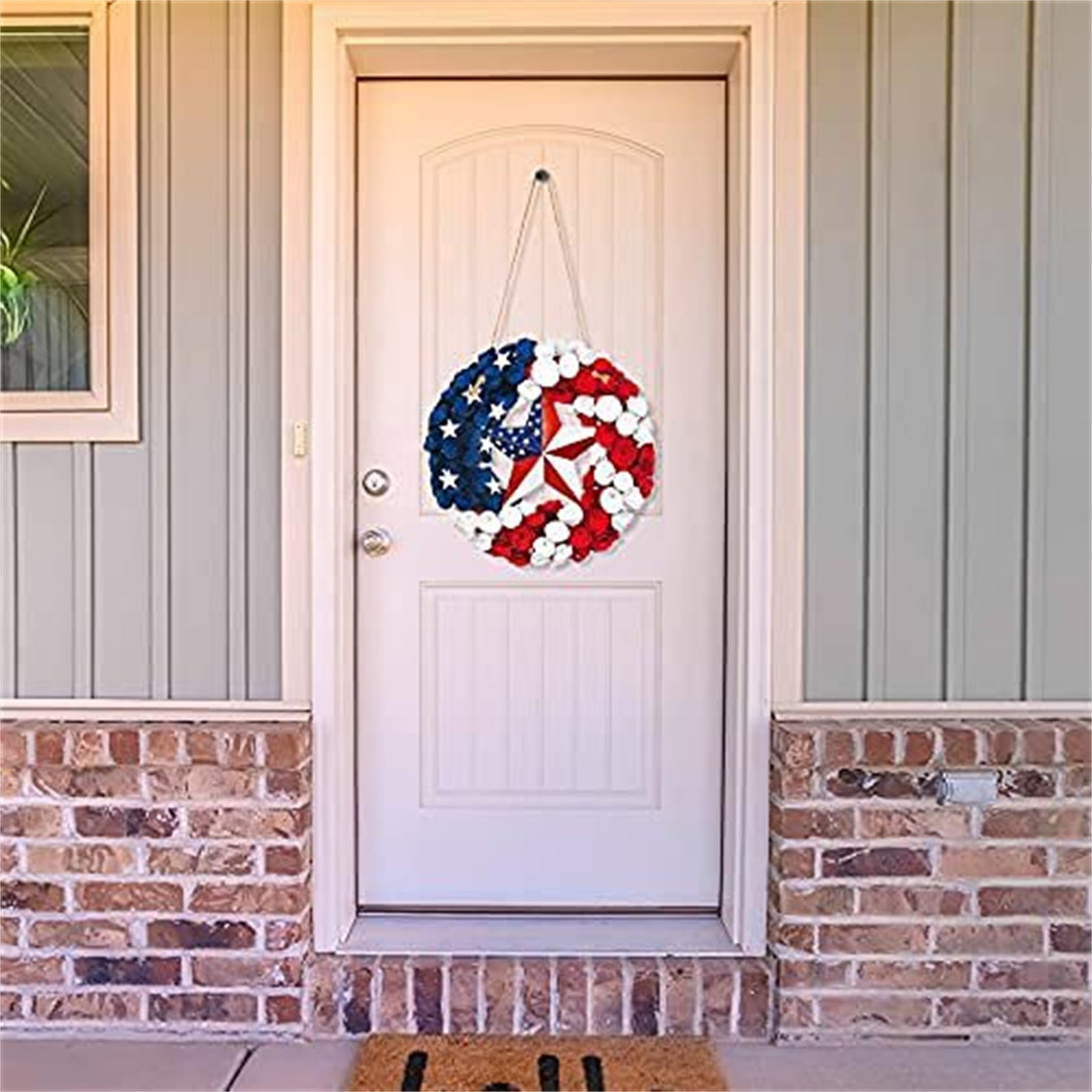 PEEIUO Independence Day Rustic American Wooden Hanging Sign With Bow ...