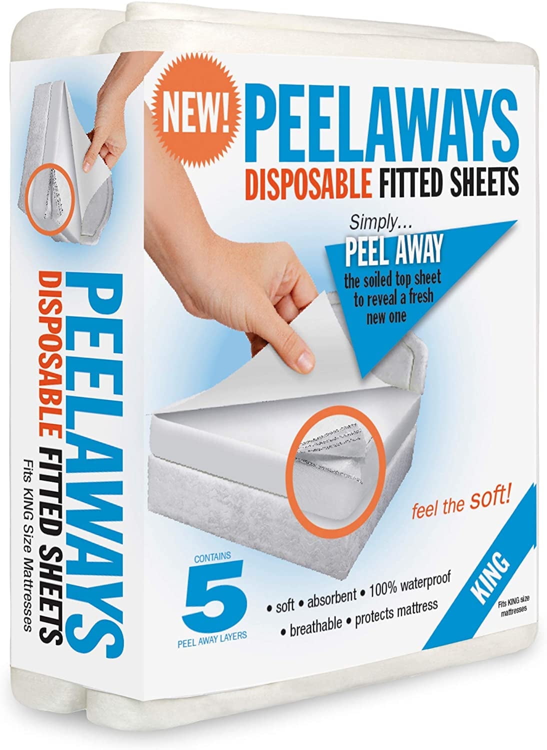 PEELAWAYS Waterproof King Size Incontinence Mattress Protector ...
