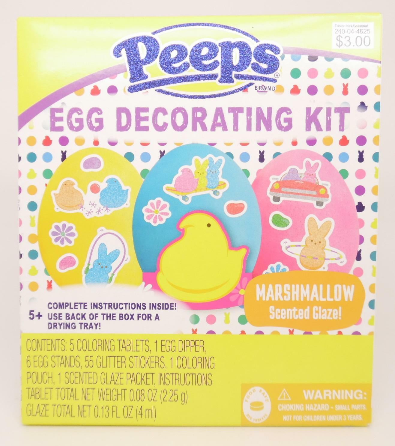 PEEPS Egg Decorating Kit DIY with Marshmallow Scented Glaze for Ages 5 ...