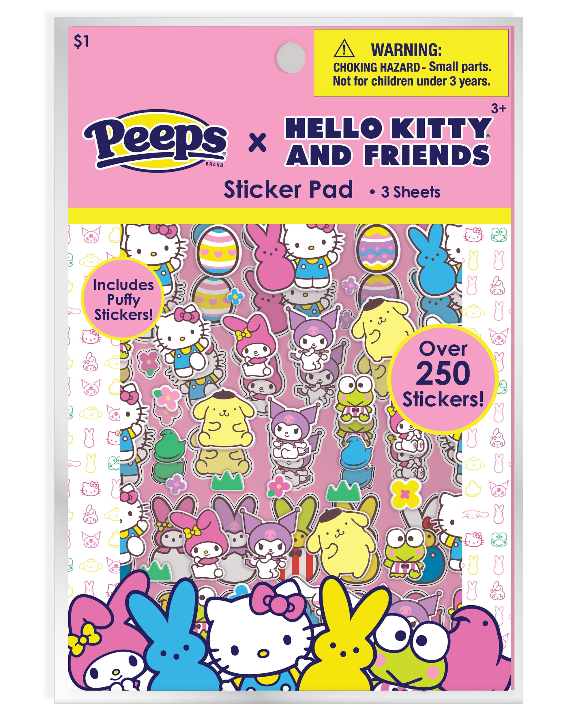 PEEPS / Hello Kitty Sticker Pad, Includes over 250 Stickers - Walmart.com