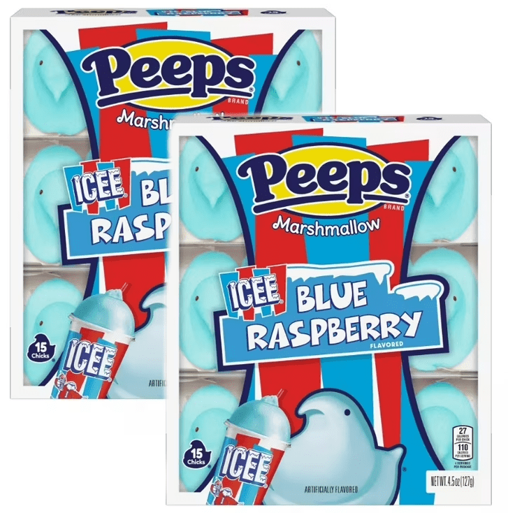 PEEPS Icee Blue Raspberry Treat Flavored Marshmallow Chicks 2 Pack ...