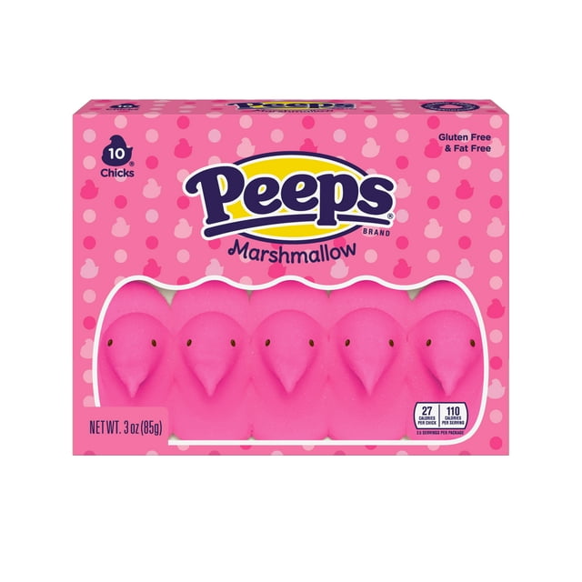 PEEPS Pink Marshmallow Chicks, Gluten-Free Easter Candy, 10 Count, 3.0 Ounce - Walmart.com