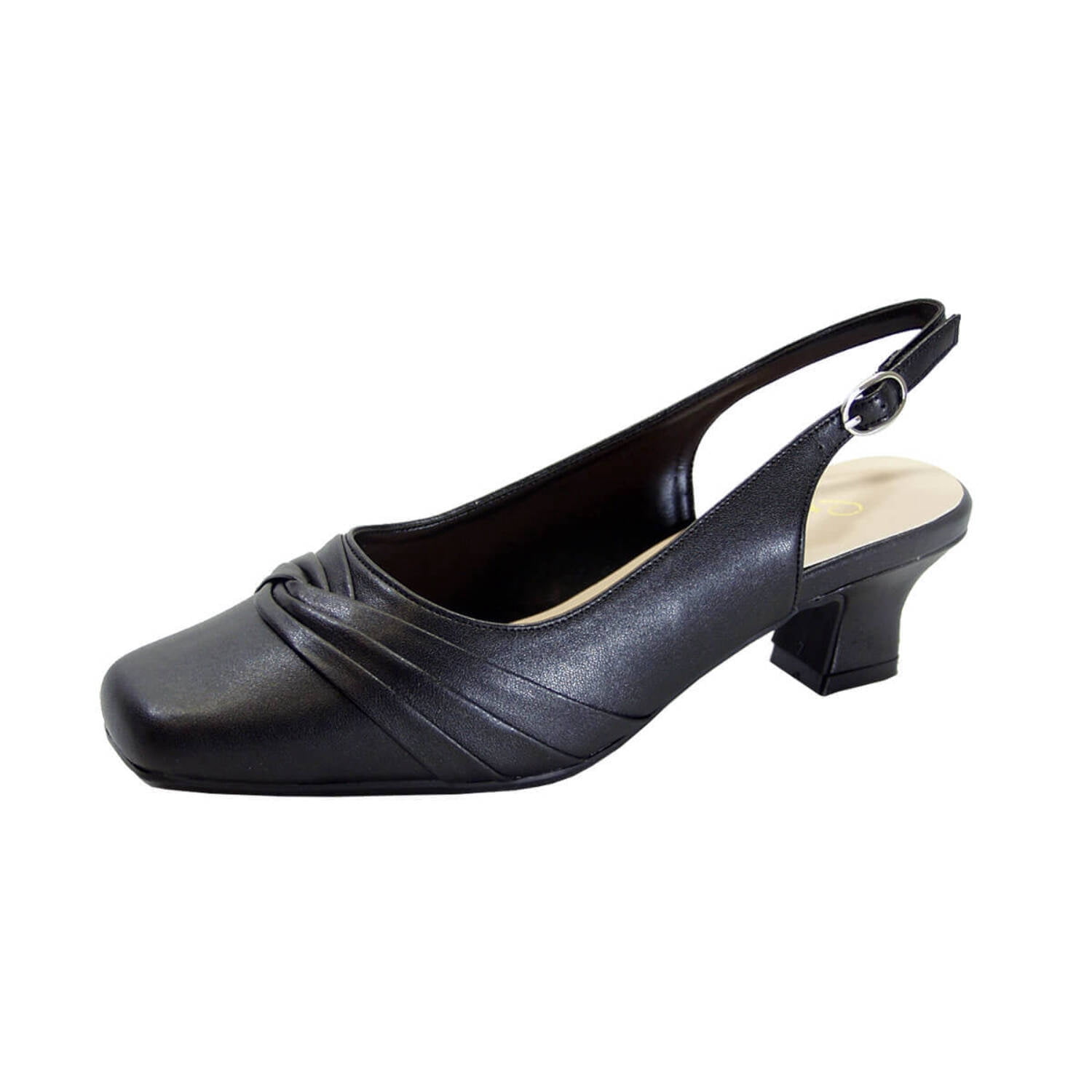 PEERAGE Mabel Women's Wide Width Leather Low Heel Slingback Pumps ...