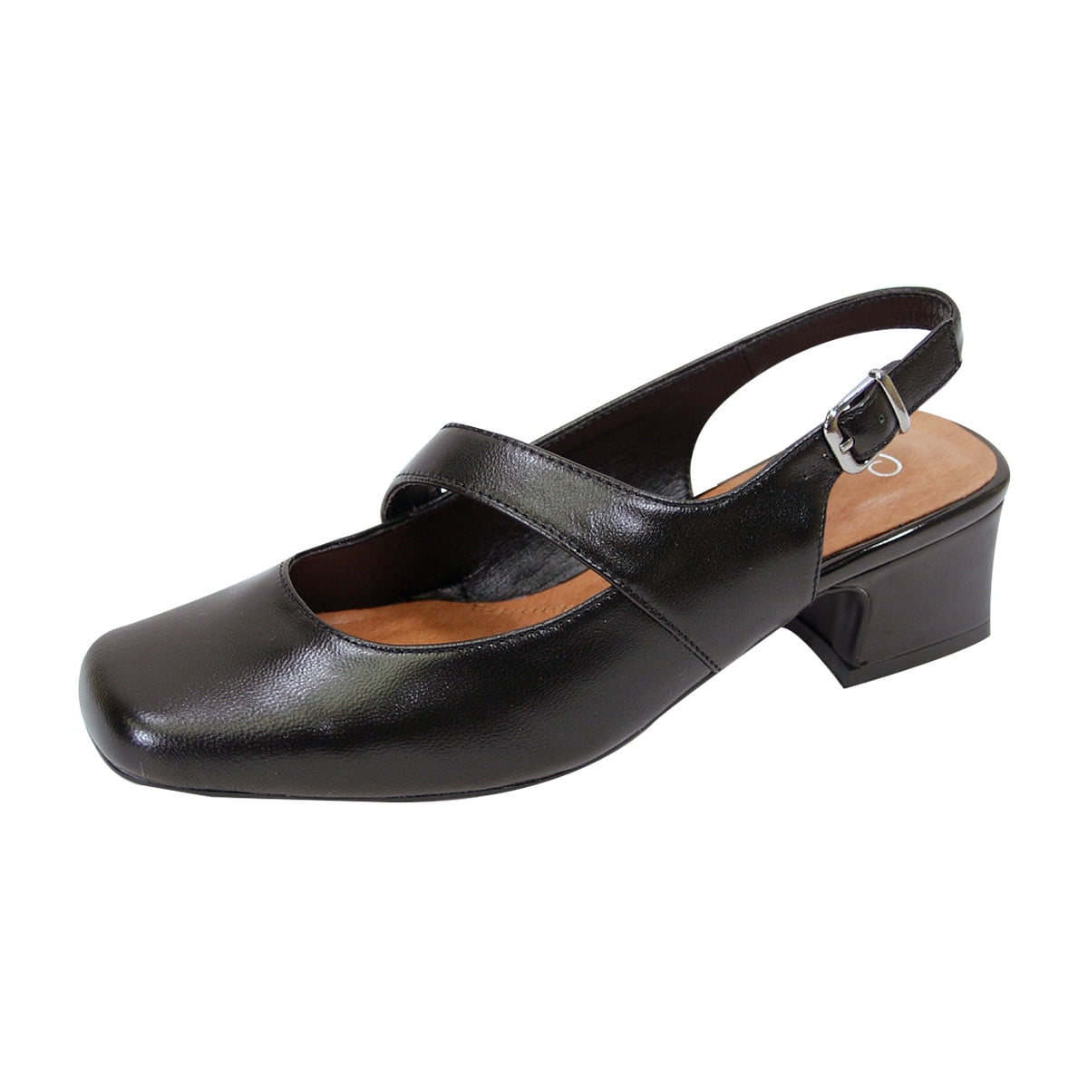 PEERAGE Trixie Women's Wide Width Leather Slingback Mary Jane Style ...