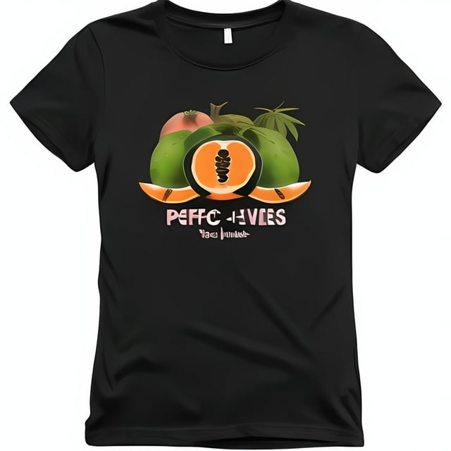 PEFF/devices Eco Friendly Black T-Shirt with Papaya Mango and Guava ...