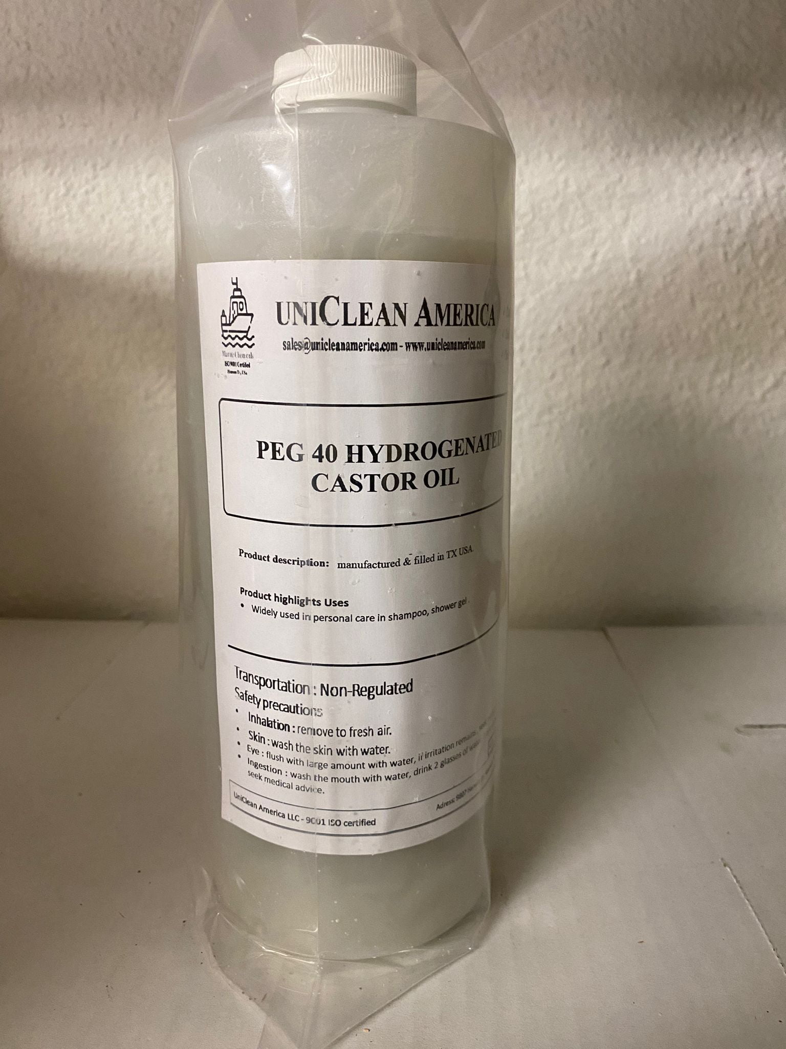 PEG 40 - Hydrogenated Castor Oil surfactant 40 - UniClean America ...