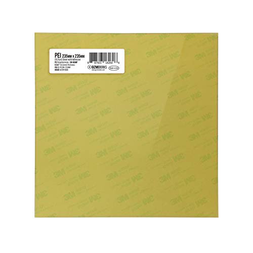 PEI Sheet 3D Printer Build Surface 235mm x 235mm (9.3" x 9.3") with ...