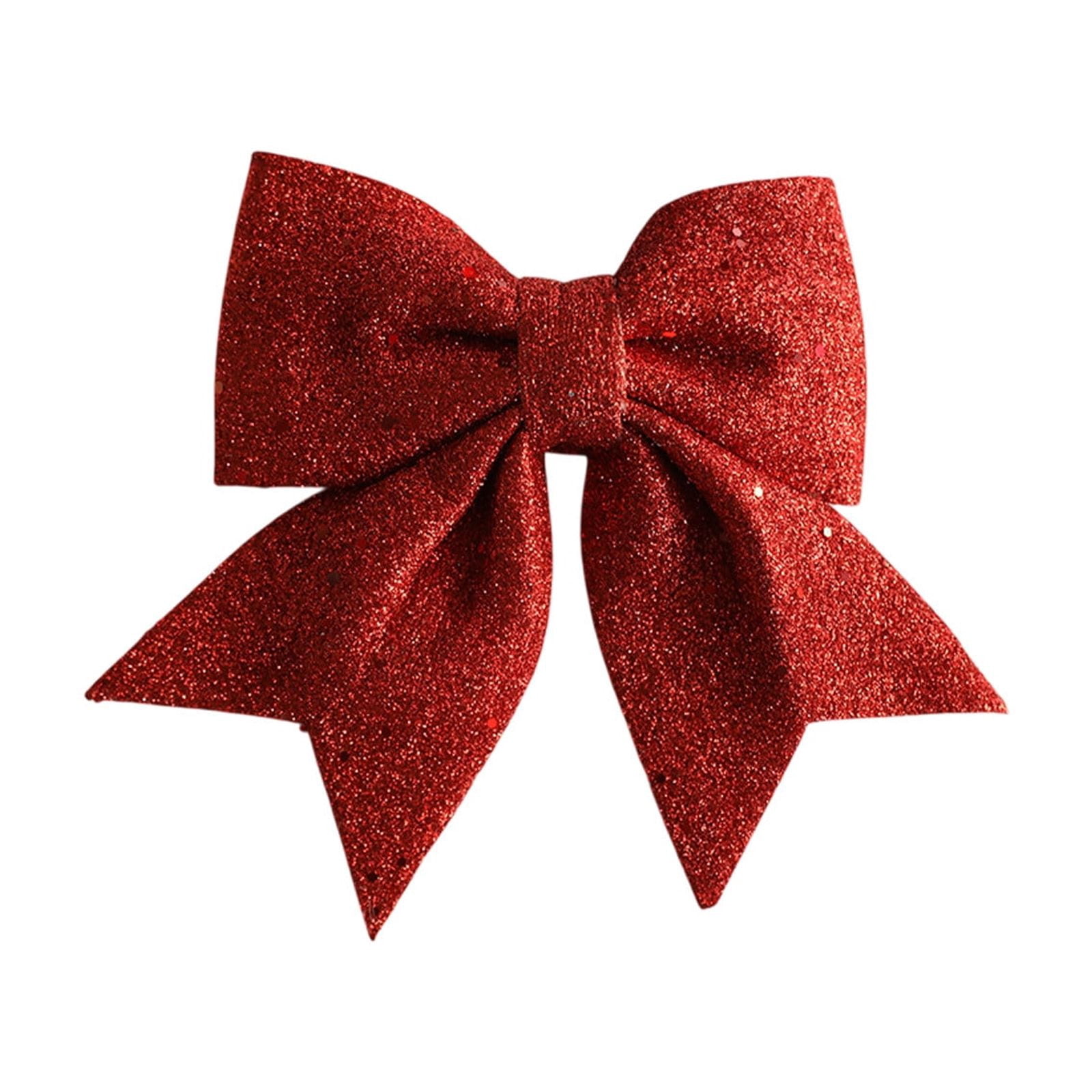 PEIBang 2Pcs Christmas Bows,Small Christmas Tree Bow,Glitter Wreaths ...