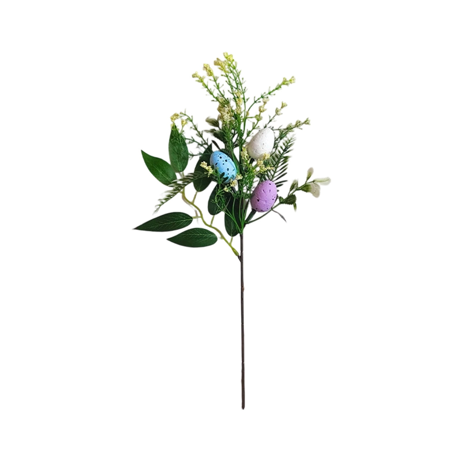 PEIBang Artificial Easter Spray with Easter Eggs and Leaves,Spring ...