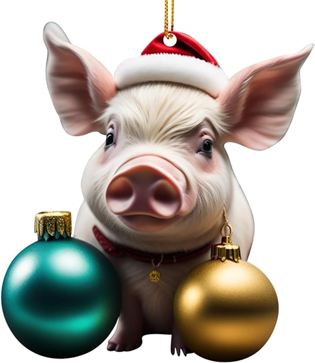 PEIBang Pig Christmas Ornament for Tree - Pig Ornaments 2025 Pig ...