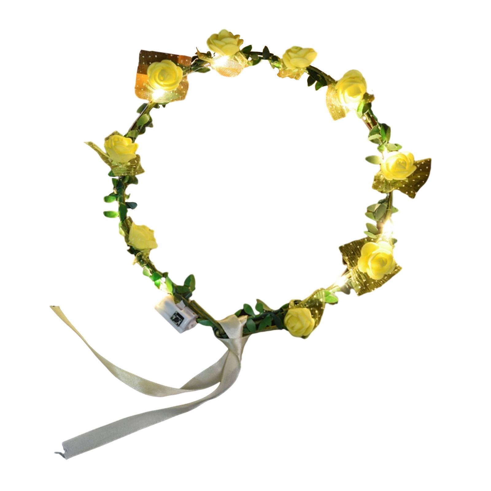 PEIBang Valentine's Day LED Flower Crowns Headbands,Light Up Flower ...