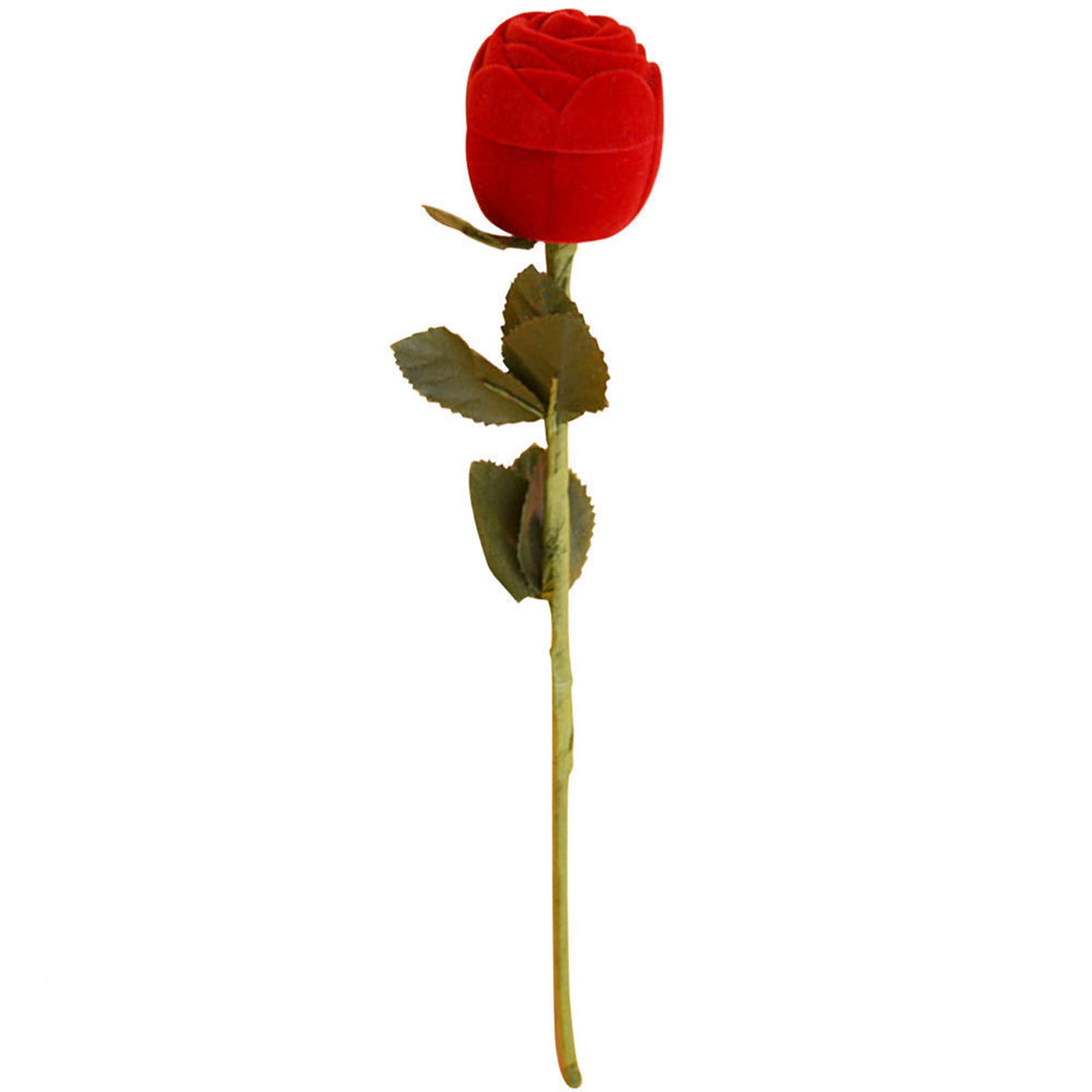 PEIBang Valentine's Day Red Rose Ring Box,Velvet Flower Engagement Ring ...