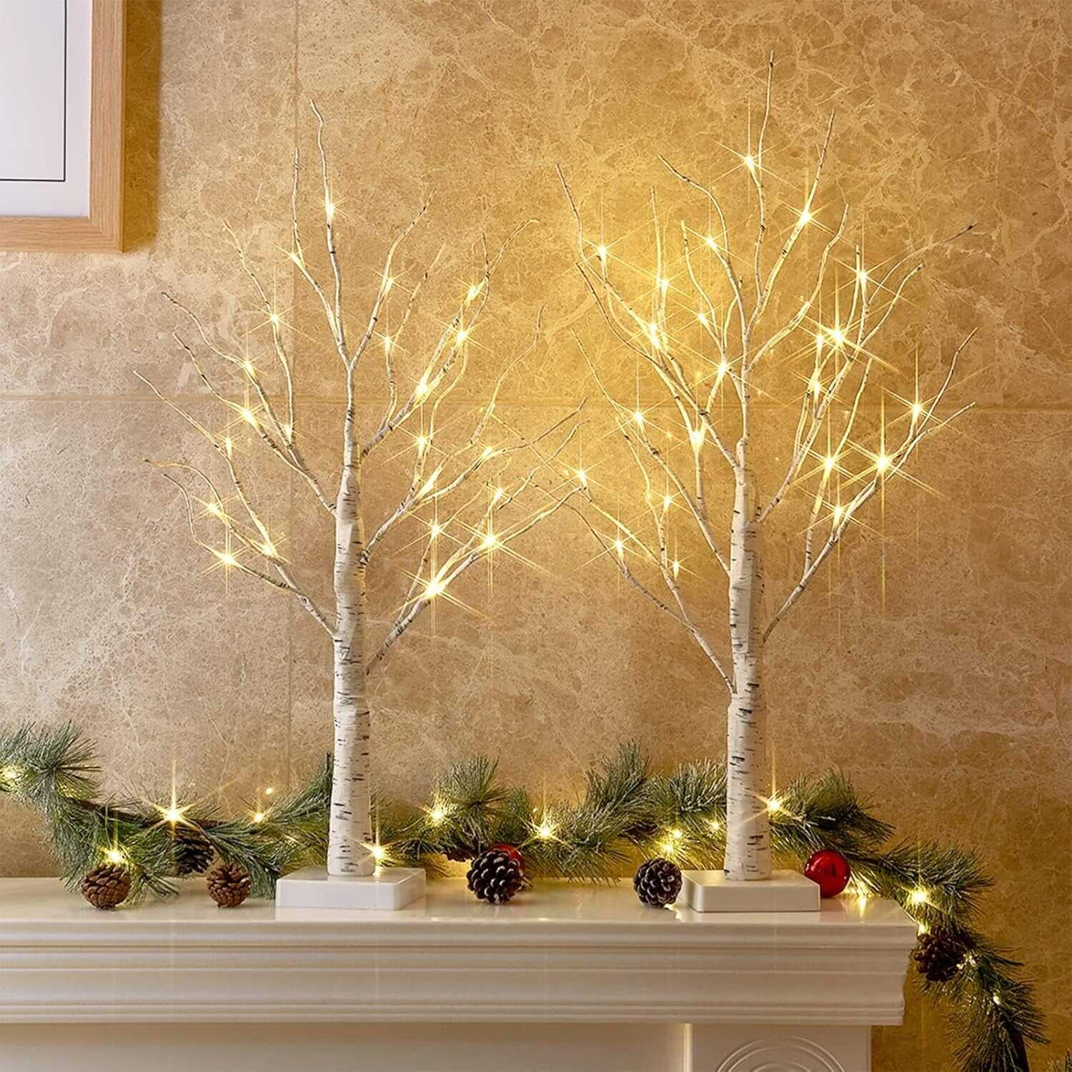 PEIDUO Decorations 2 FT with LED Lights, Fairy Light Spirit Tree ...