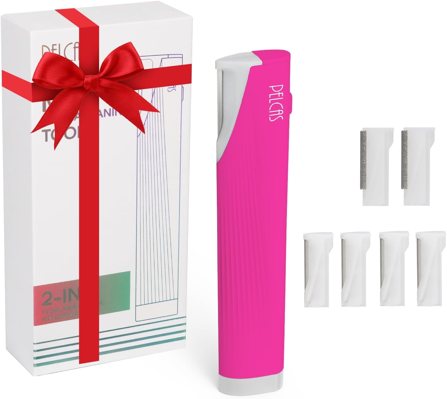 PELCAS Electric Dermaplaning Tool Kit with LED Light, Mini Face ...