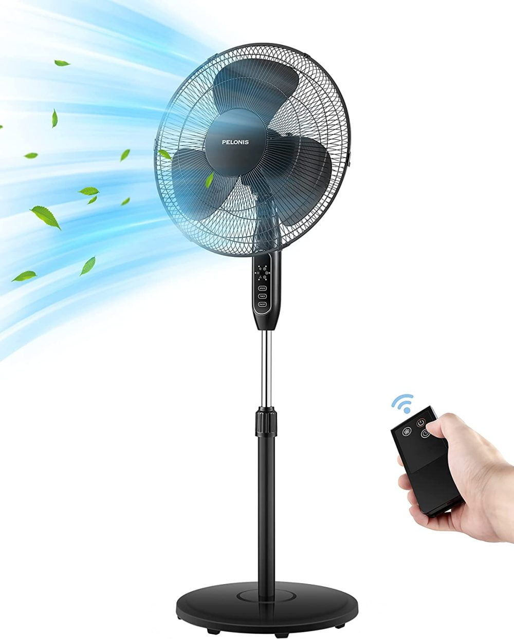 PELONIS 16'' Quiet Oscillating Stand Fan with Remote Control, 3-Speed ...