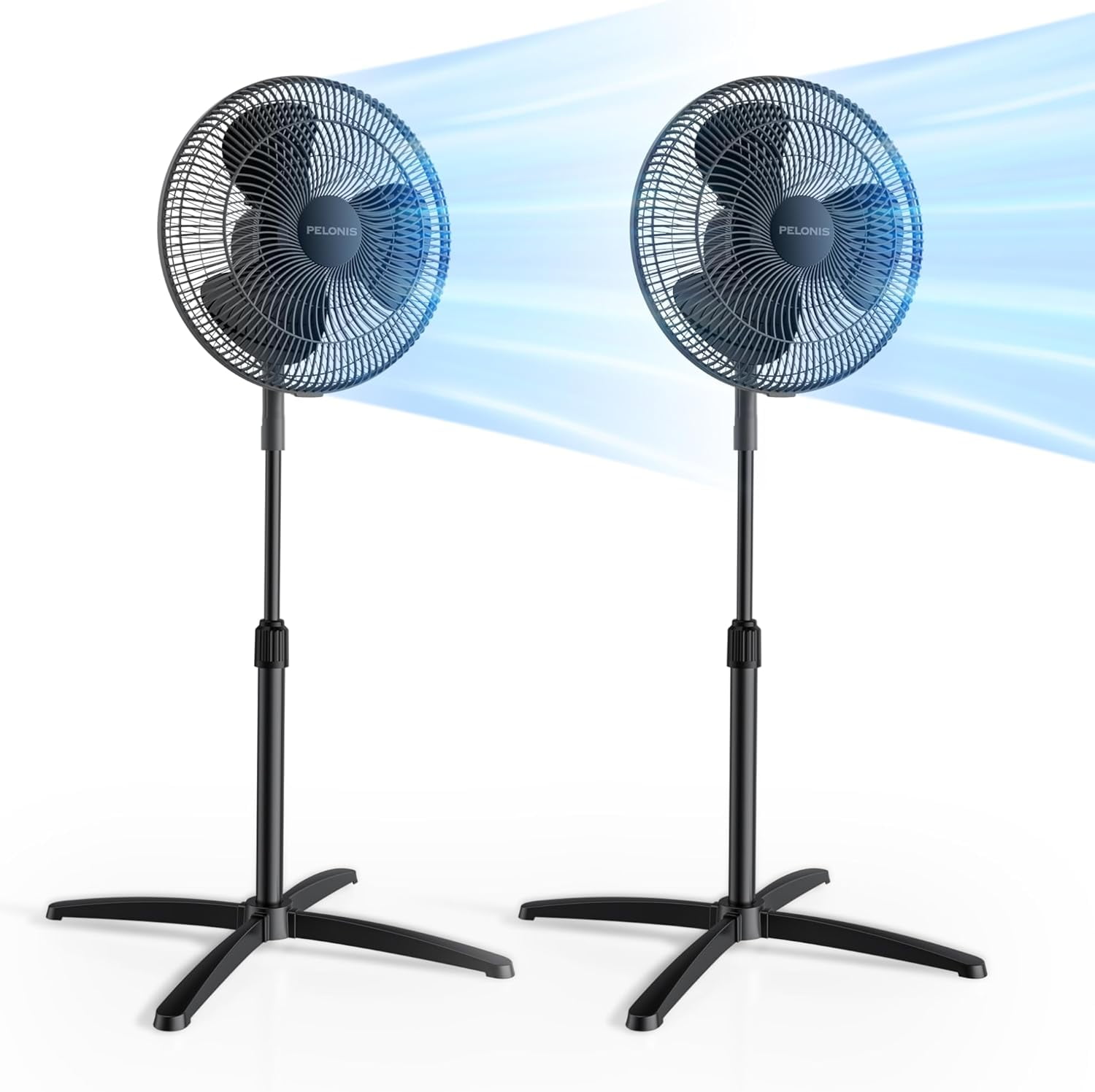 PELONIS 16‘’ Pedestal Stand Up Oscillating Fan with 3 Speeds Settings ...