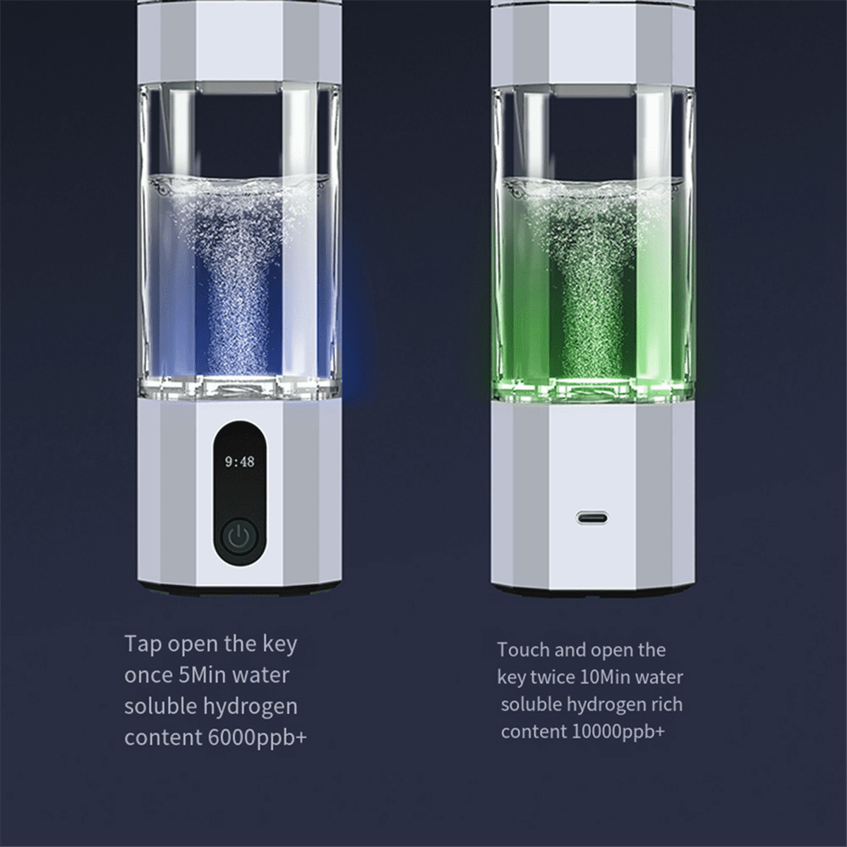 PEM Electrolysis Hydrogen Generator 8000PPB Display Portable ...