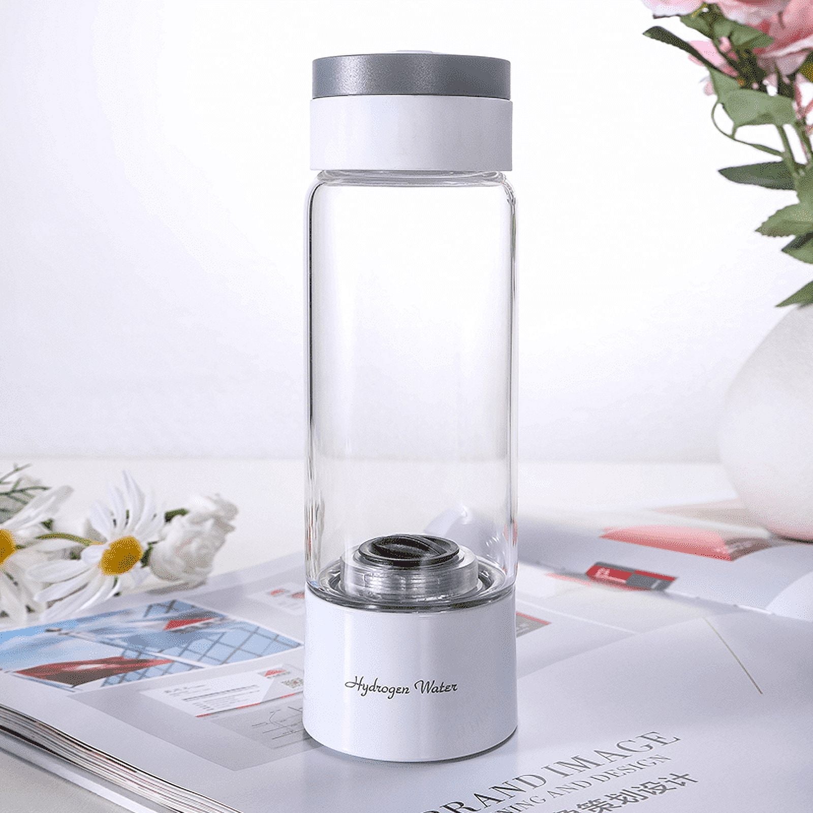 ALKA Portable Hydrogen Rich Water Ionizer, 380ml Glass Bottle with ...