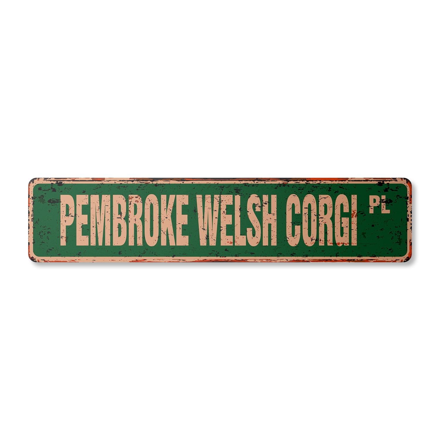 PEMBROKE WELSH CORGI Vintage Plastic Street Sign kennel groomer ...