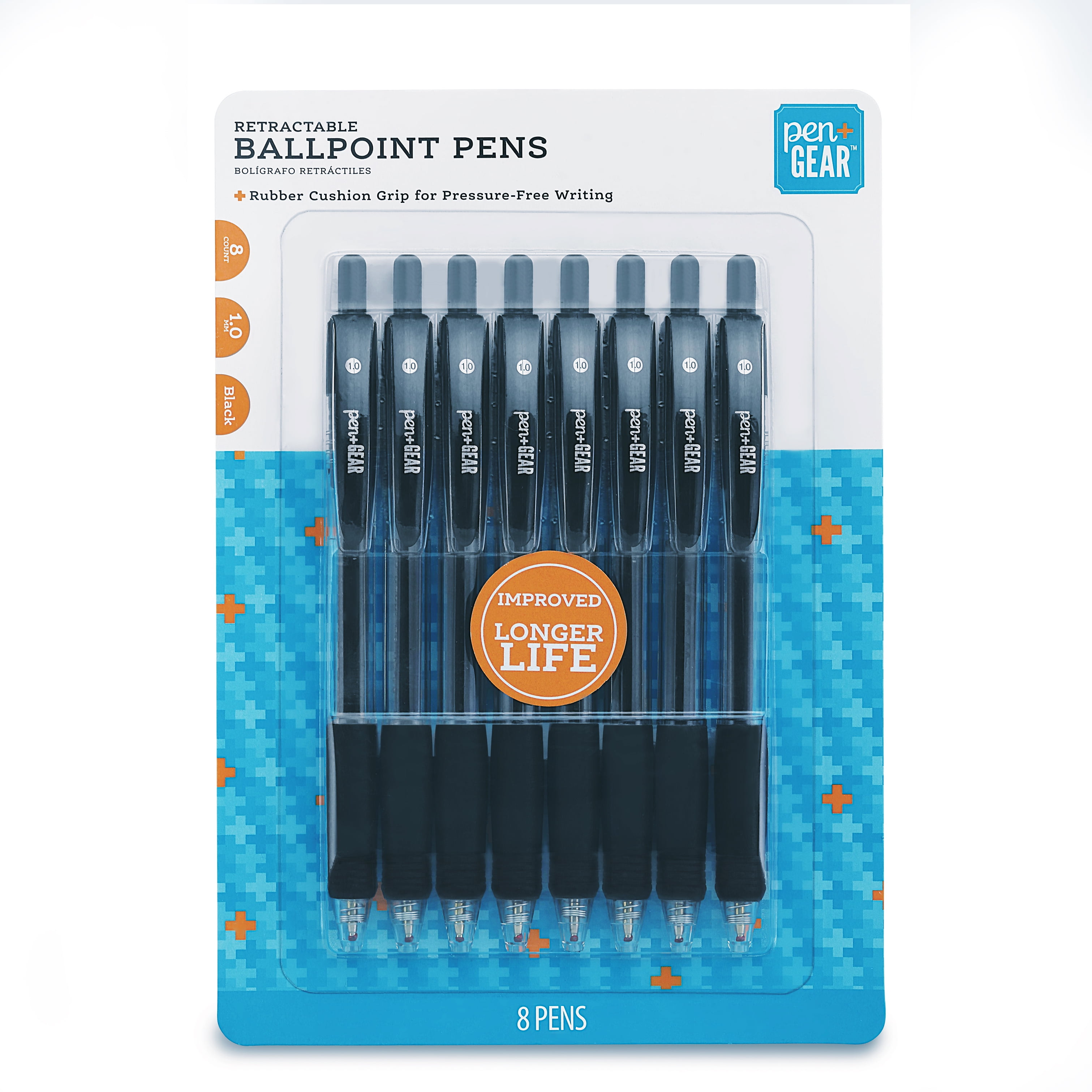 PEN+GEAR Retractable Ballpoint 8 Pack Black - Walmart.com