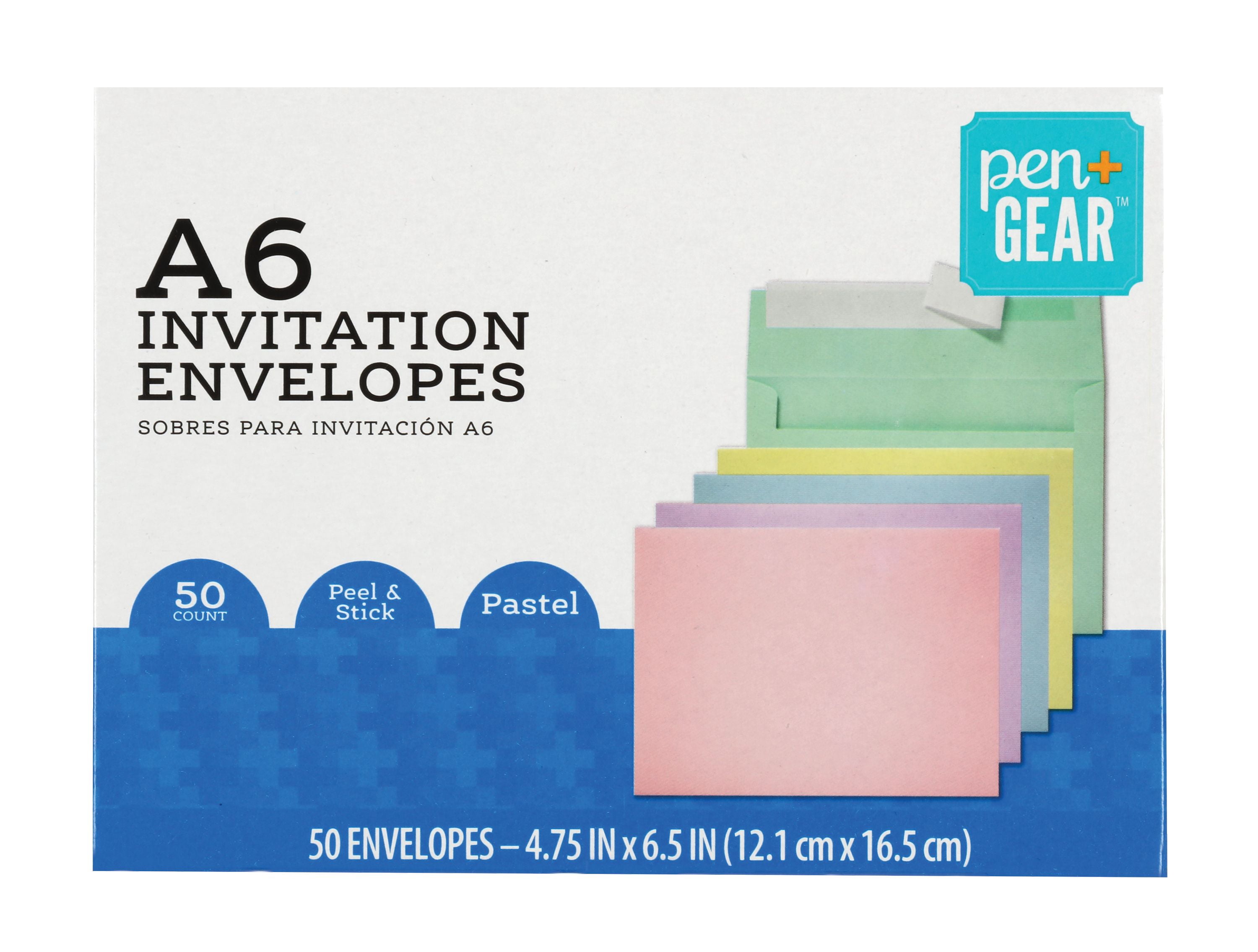 PEN+GEAR invitation Envelopes, (4 3/4 in. X 6 1/2 in), Assorted Pastel ...