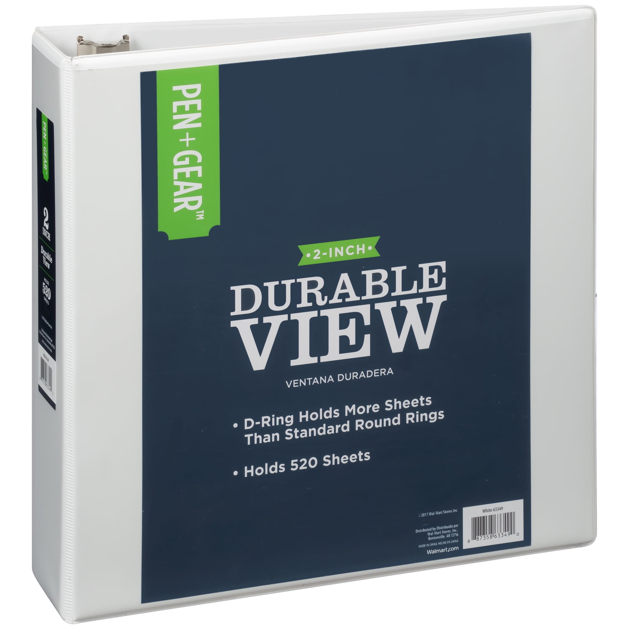 PEN + GEAR™ 2" View 3-Ring Durable Binder, Slant Ring, White - Walmart.com