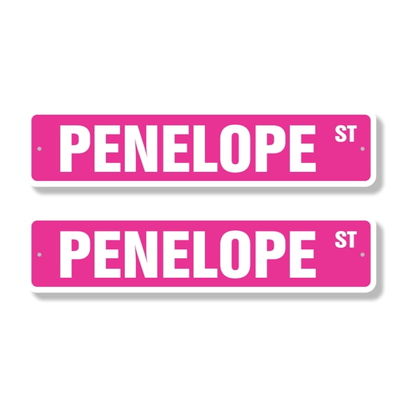 PENELOPE Classic Street Sign (2 Pack) Childrens Name Room Sign Road ...