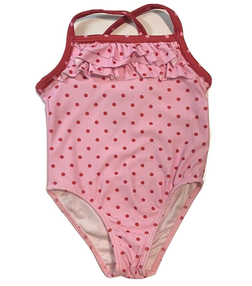 PENELOPE MACK GIRLS SWIMSUIT - PINK POLKA SZ 18 MONTHS - ONE PIECE UPF ...