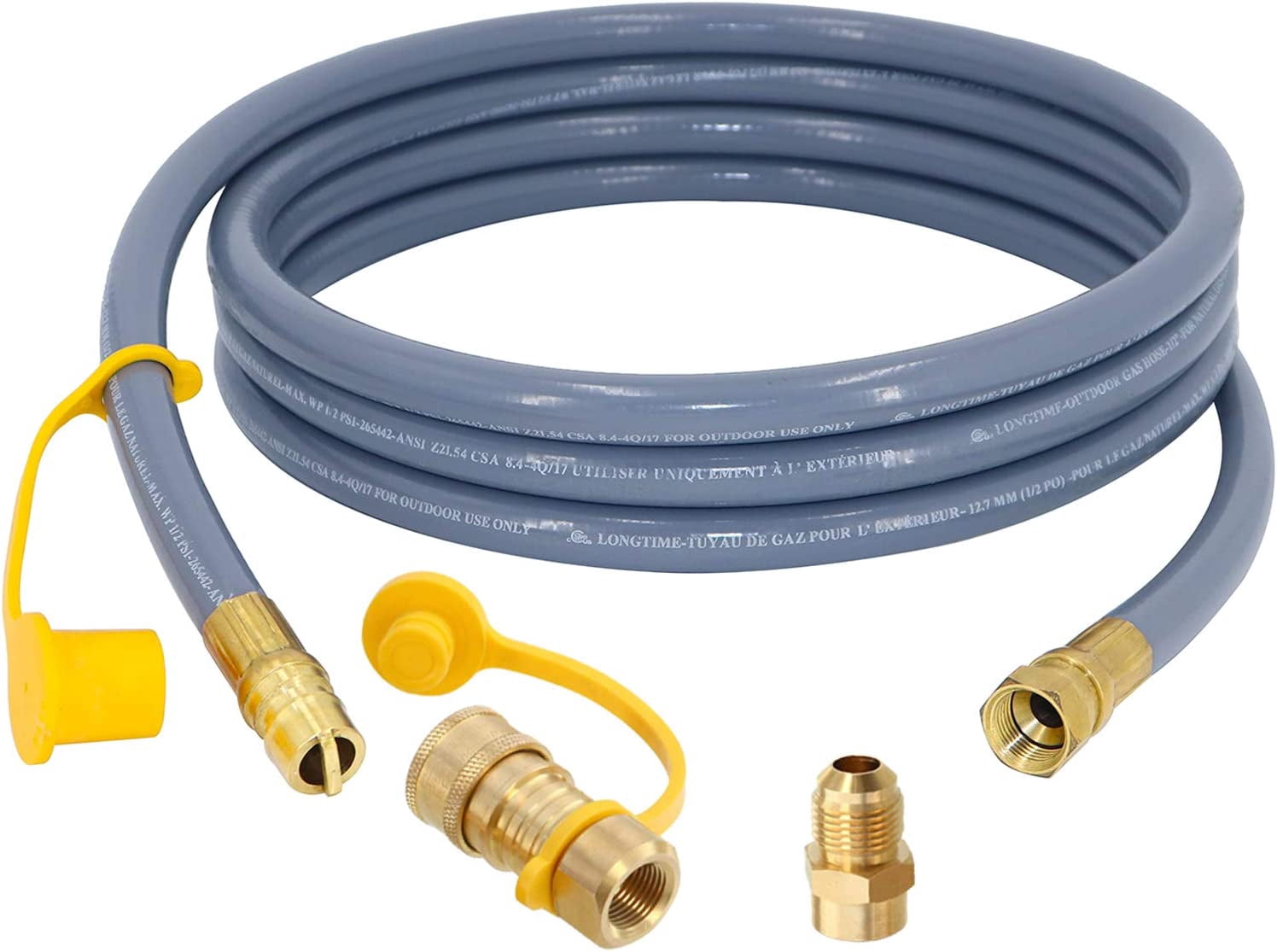 PENGFEI 12 Feet 1/2 Inch ID Natural Gas Hose with Quick Disconnect for ...