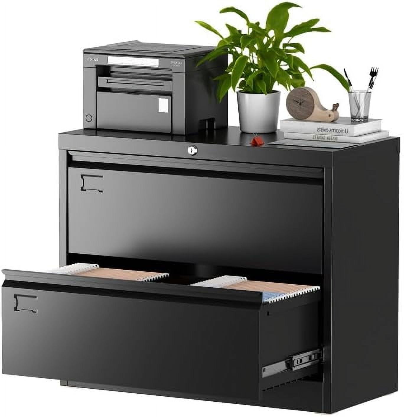 PENGFEI 2 Drawer Wide Lateral File Cabinet, Metal Filing Cabinet with ...