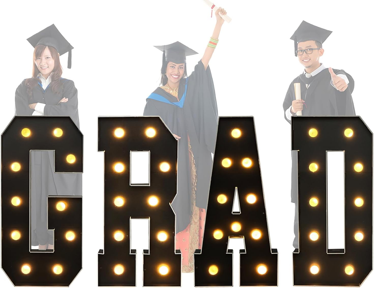 PENGFEI 3ft Grad Letters Kit Numbers for Graduation Decorations, Large ...