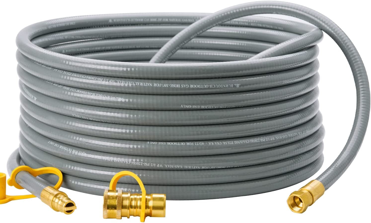 PENGFEI 40 Feet 3/8 inch ID Natural Gas Grill Hose with Quick Connect ...