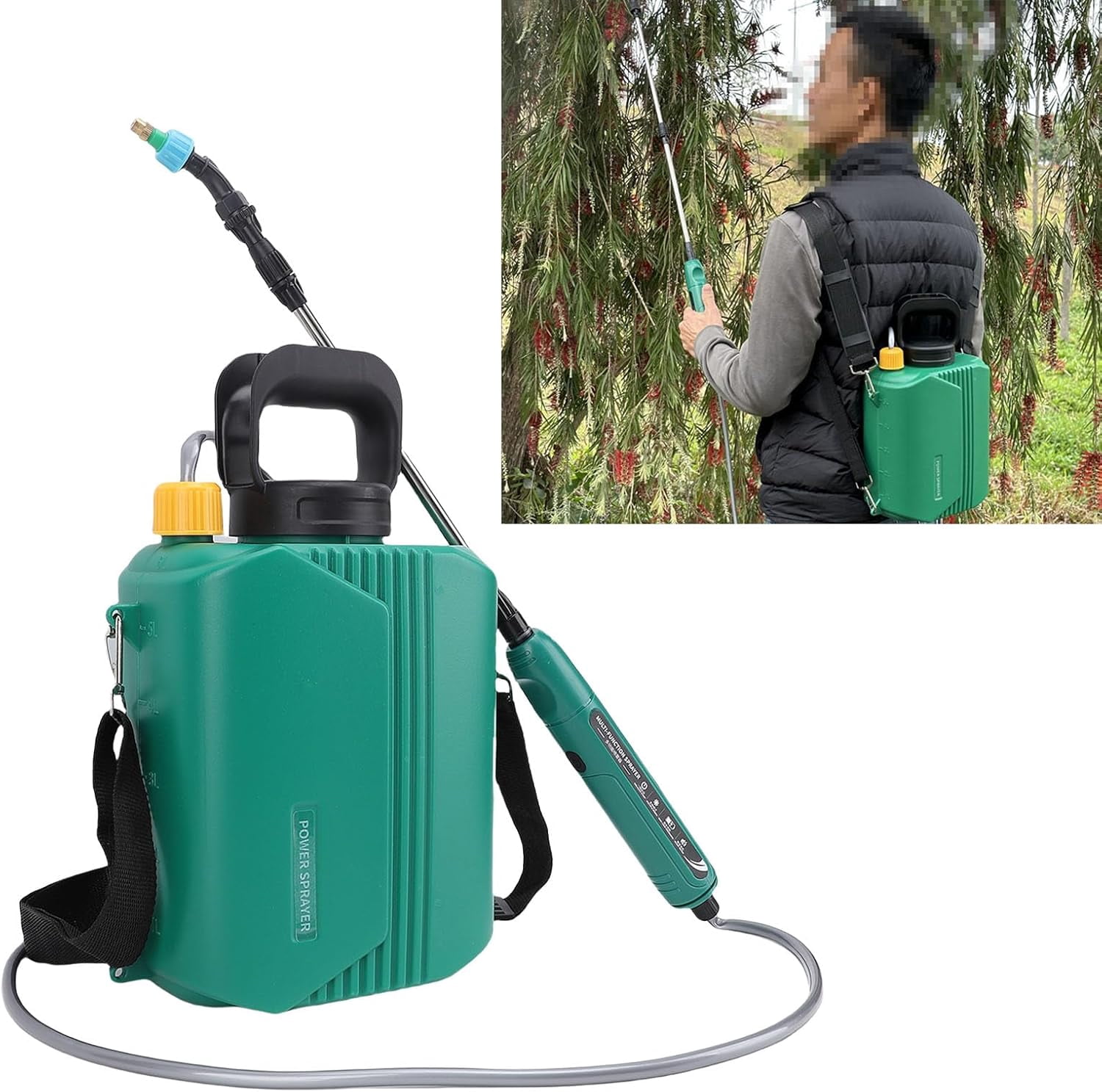 PENGFEI Battery Powered Garden Sprayer, Easy to Cleanup 3 Nozzles ...