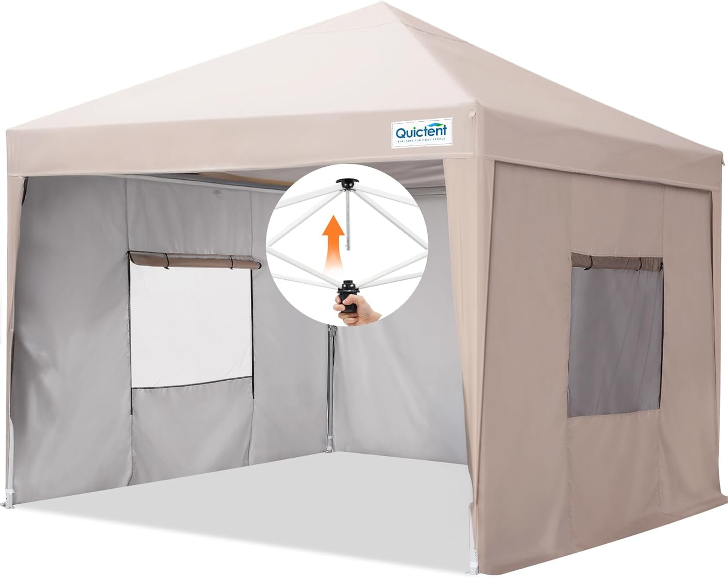 PENGFEI Easy Pop up Canopy Tent 10'x10' with 4 Detachable Window ...