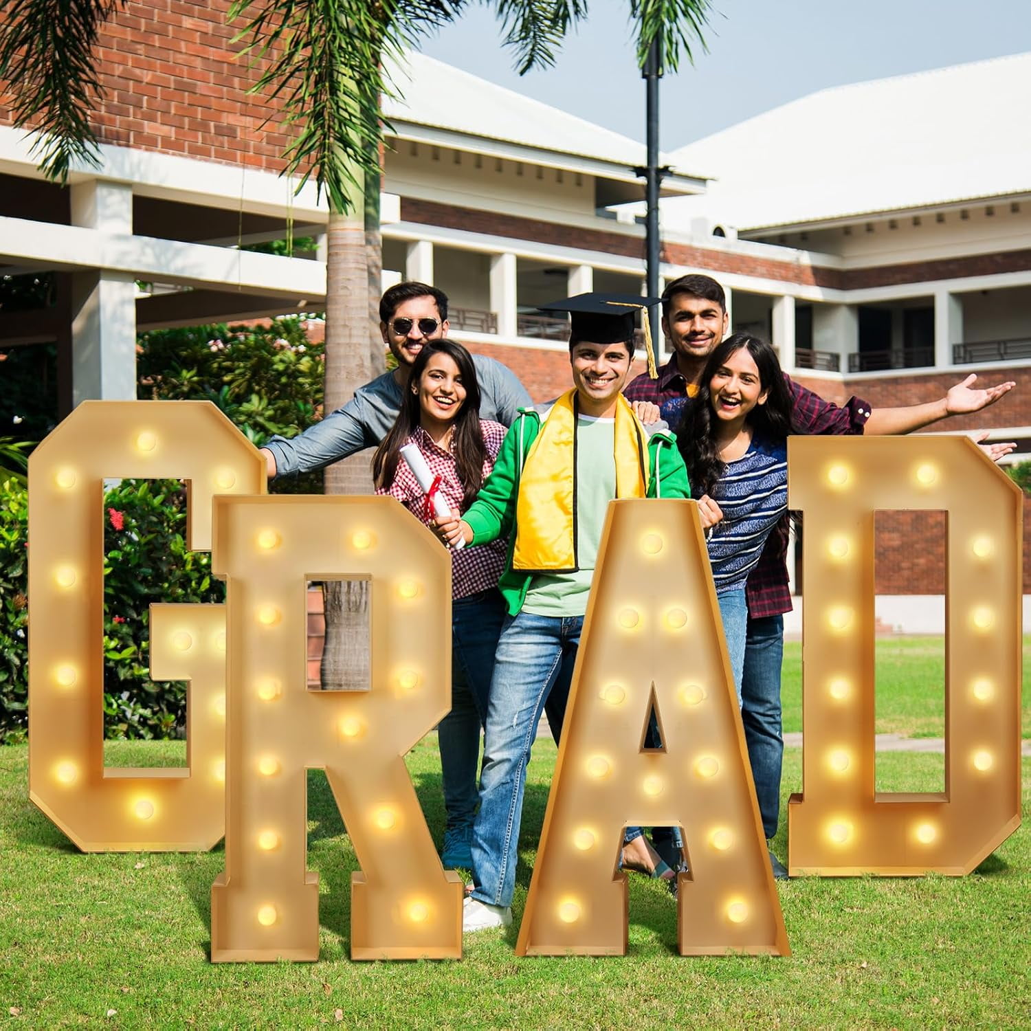 PENGFEI Graduation Decorations 4 ft Tall Grad Light up Letters Large ...