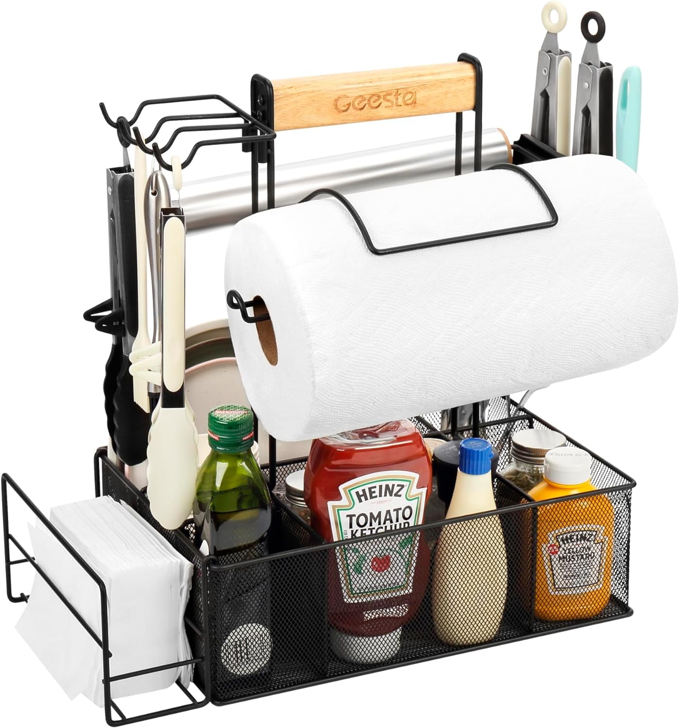 PENGFEI Grill Caddy - BBQ & Picnic Caddy with Paper Towel & Magnetic ...
