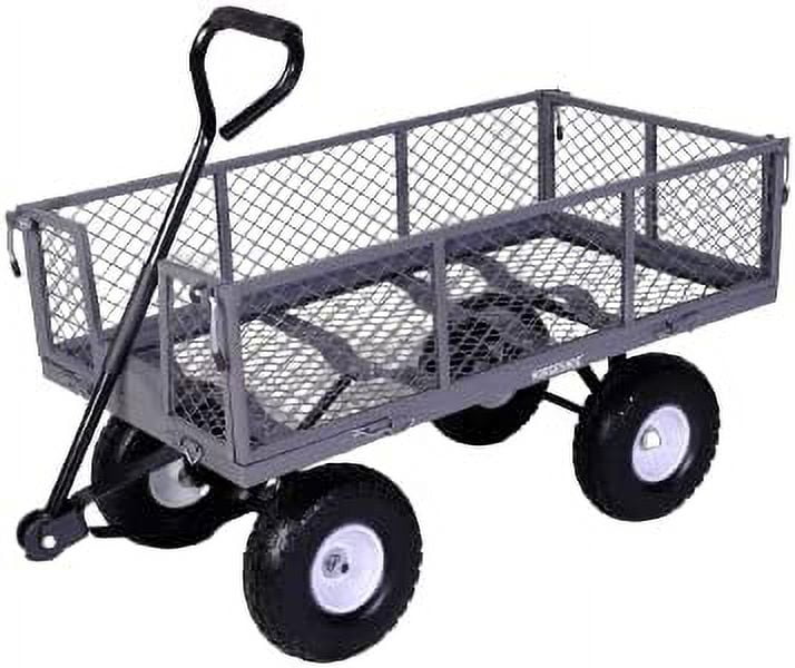 PENGFEI Heavy Duty Steel Mesh Garden Cart Utility Wagon Installed 4.10 ...