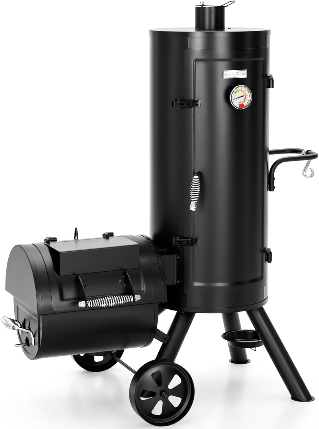 PENGFEI Heavy-Duty Vertical Offset Charcoal Smoker Extra Large Outdoor ...