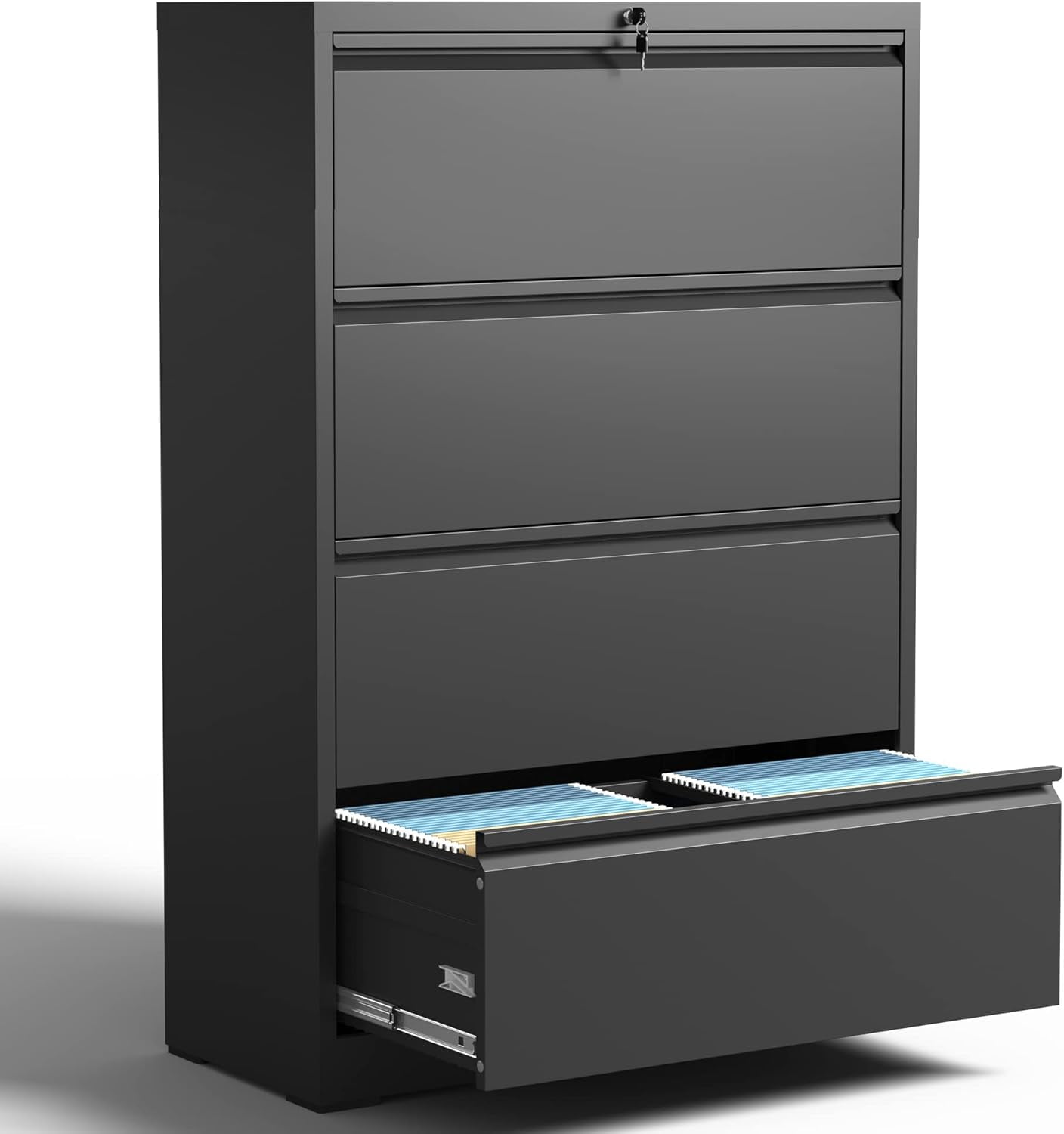 PENGFEI Lateral File Cabinet 4 Drawer, Metal File Cabinets for Home ...