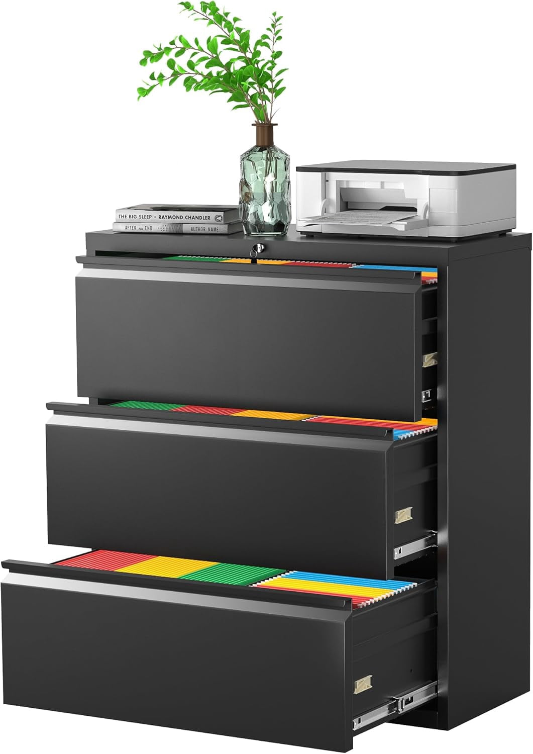 PENGFEI Metal Lateral File Cabinet with Lock, Steel Lateral Filing ...